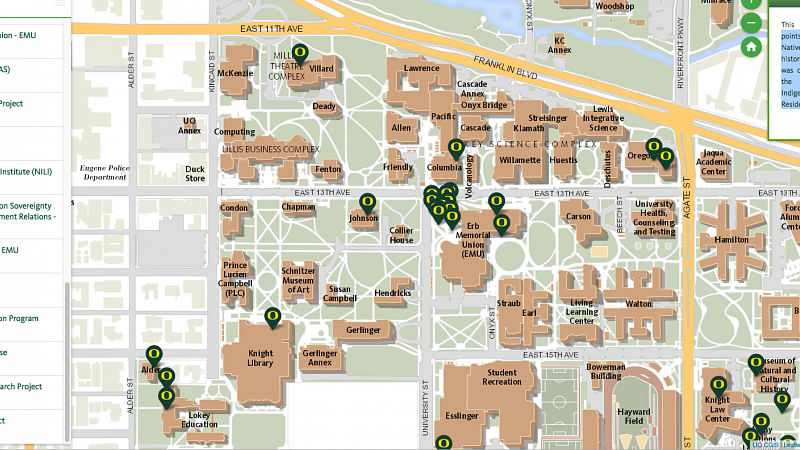 Indigenous UO Campus Map | Equity and Inclusion