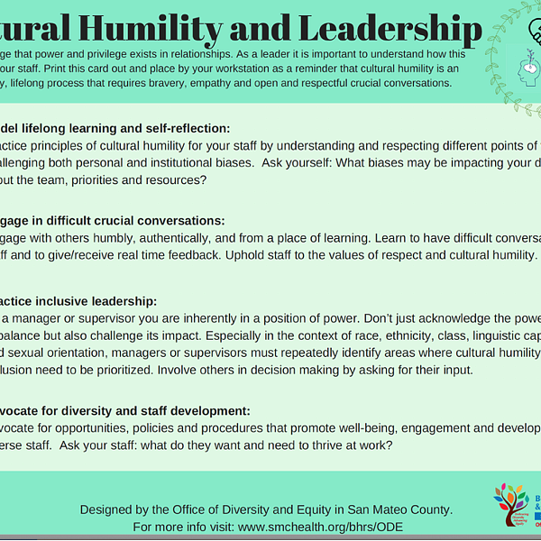 Cultural humility as a supervisor and leader | Equity and Inclusion